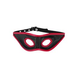 Rimba Offene Leder-Maske mit roten S&auml;umen