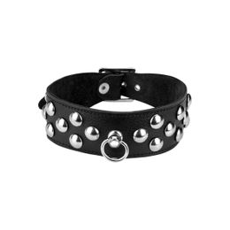 Rimba Leder-Halsband mit gro&szlig;en Flachnieten