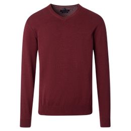 Strickpullover Casamoda "Casamoda Pullover uni", Herren, Gr. 3XL, sattes rot, 100% Baumwolle, Pullover Strickpullover