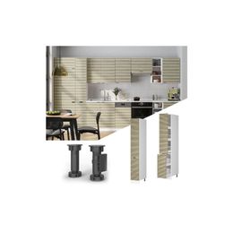 VICCO Apothekerhochschrank Fame-Line Wei&szlig; Eiche gefr&auml;st 30 cm