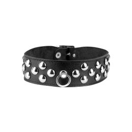 Rimba Leder-Halsband mit gro&szlig;en Flachnieten