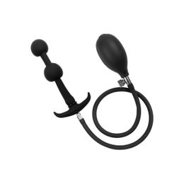 Rimba Latex Play - Inflatable Anal Plug with Double Balloon and Pump, 15 cm