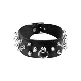 Rimba Breites Leder-Halsband mit Killernieten