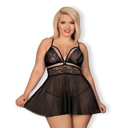 Obsessive Babydoll & Thong - Size Plus, 2 Teile