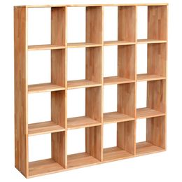 Livetastic Regal, Buche, Holz, Kernbuche, massiv, 12 F&auml;cher, 149x149x35 cm, in verschiedenen Gr&ouml;&szlig;en erh&auml;ltlich, Wohnzimmer, Regale, B&uuml;cherregale