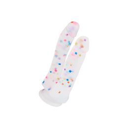 EIS Silikon-Doppeldildo mit Konfetti, 17,5 cm