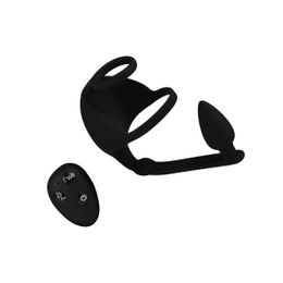 EIS Vibro-Penis - und Hodenring mit integriertem Analplug