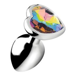XR Brands Booty Sparks - Rainbow Prism Heart Small, 7,1 cm