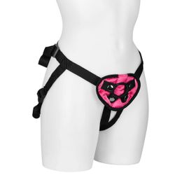 Pink Velvet Strap-On Harness