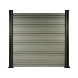 ZAUN - SICHTSCHUTZ lot de 6 lames composite de cl&ocirc;ture - l160 cm x l25.8cm x &eacute;p. 2cm - gris Grau