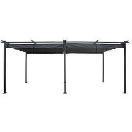PERGOLA - MARKISE pergola en m&eacute;tal avec toit r&eacute;tractable - 3 x 6 m - anthracite Anthrazit