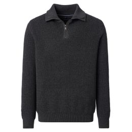 Troyer Casamoda "Casamoda Stricktroyer uni", Herren, Gr. L, dunkelgrau, 60% Baumwolle, 40% Polyacryl, Pullover Troyer