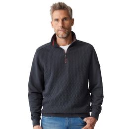 Sweatshirt Casamoda "Casamoda Sweattroyer uni", Herren, Gr. L, blau (dunkelblau), 51% Baumwolle, 47% Polyester, 2% Elasthan, Sweatshirts Sweatshirt