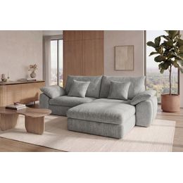 Riess Ambiente Stilvolles Big Sofa SOHO 260cm grau Chenille 4-Sitzer Couch mit Wellenunterfederung Riess-Ambiente Wohnzimmer Modern Skandinavisch