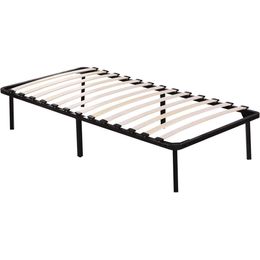 LATTENROST cadre &agrave; lattes + pieds pour matelas de 90 x 190 cm - 13 lattes Schwarz