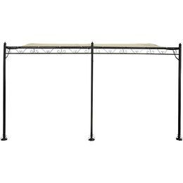 PERGOLA - MARKISE pergola tonnelle adoss&eacute;e en m&eacute;tal - 3 x 4 m - beige beige