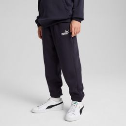 Trainingshose Puma "ESS NO. 1 LOGO SWEATPANTS FL B", Jungen, Gr. 128, N-Gr, blau (new navy), Fleece, Obermaterial: 66% Baumwolle, 34% Polyester, unifarben, regular fit normal, Hosen Trainingshose, Regular Fit, mit Eingrifftaschen, mit elastischem Bund