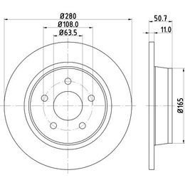 Hella Bremsscheibe 8dd355118211 280mm 11mm f&uuml;r Ford (CHANGAN)