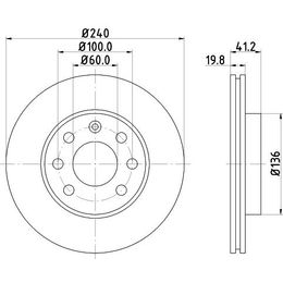 Hella Bremsscheibe 8dd355108331 240mm 19,8mm f&uuml;r Vaughall Opel
