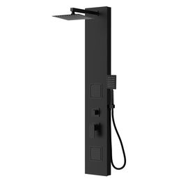 Badplaats DUSCHPANEEL Hudson mit Mischbatterie Schwarz PVC &ndash; 120 x 20 cm