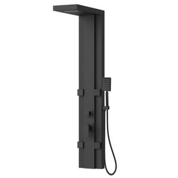 Badplaats DUSCHPANEEL Arden mit Mischbatterie Schwarz Aluminium - 135 x 22 cm