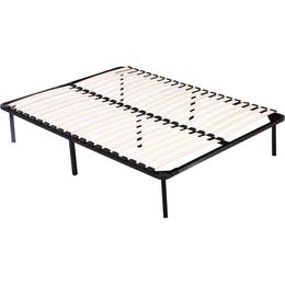 LATTENROST cadre &agrave; lattes + pieds pour matelas de 160 x 200 cm - 20 lattes