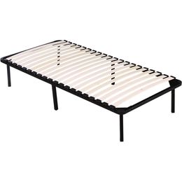 LATTENROST cadre &agrave; lattes + pieds pour matelas de 90 x 190 cm - 20 lattes Schwarz
