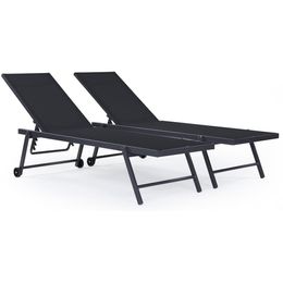 SONNENLIEGE jolia Grau / Schwarz