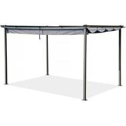 PERGOLA - MARKISE pergola en m&eacute;tal avec toit r&eacute;tractable - 3 x 4 m - gris anthracite Anthrazit