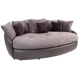 Mid.you Megasofa, Grau, Fango, Textil, 4-Sitzer, 238x80x140 cm, Stoffauswahl, Hocker erh&auml;ltlich, R&uuml;cken echt, Wohnzimmer, Sofas & Couches, Sofas, Bigsofas