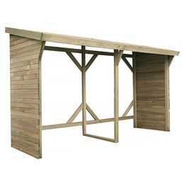 HOLZUNTERSTAND abri b&ucirc;ches - 2.5 m&sup2; - 2.78 x 0.90 x 1.85 m- 5 st&egrave;res Braun