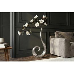 Riess Ambiente Moderne Vase WAVE XL 106cm silber Aluminium poliert Dekoration Riess-Ambiente organisch