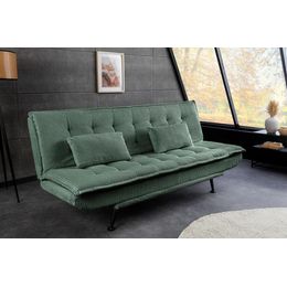 Riess Ambiente Modernes Schlafsofa JAZZ 190cm gr&uuml;n Cord 3-Sitzer Couch Riess-Ambiente Wohnzimmer