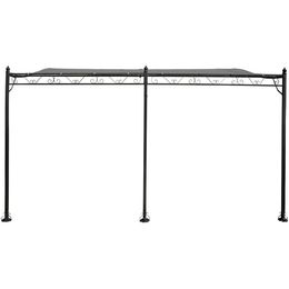 PERGOLA - MARKISE pergola tonnelle adoss&eacute;e en m&eacute;tal - 3 x 4 m - gris Grau