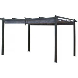 PERGOLA - MARKISE pergola en aluminium avec toit r&eacute;tractable - 3 x 4 m - gris anthracite Anthrazit