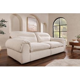Riess Ambiente 4-Sitzer Sofa SIXTH SENSE 245cm beige Boucl&eacute;-Strickstoff mit Nosagfederung und Daunenfedern Riess-Ambiente Wohnzimmer Modern Skandinavisch