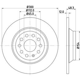 Hella Bremsscheibe 8dd355119481 300mm 12mm f&uuml;r Ford VW (SVW) Audi