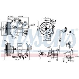 NISSENS Kompressor, Klimaanlage 890375 f&uuml;r DODGE JEEP