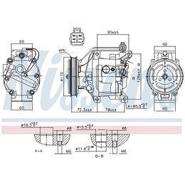 NISSENS Kompressor, Klimaanlage 890047 f&uuml;r TOYOTA