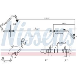 NISSENS Hochdruckleitung, Klimaanlage 844072 f&uuml;r Opel NISSAN RENAULT