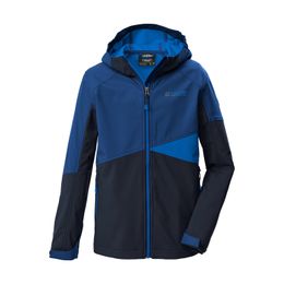 Softshelljacke Killtec "KOS 142 BYS SFTSHLL JCKT", Jungen, Gr. 116, denim, Oberseite: 100% Polyester.R&uuml;ckseite: 100% Polyester.Futter: 100% Polyester, Jacken Softshelljacke, Wind- und wasserabweisende Kinderjacke, Colourblock-Design