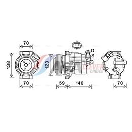 AVA CLEVER CHOICE Kompressor, Klimaanlage ctk065 f&uuml;r CHEVROLET