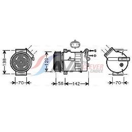 AVA QUALITY COOLING AVA CLEVER CHOICE Kompressor, Klimaanlage sbak067 f&uuml;r Vaughall CADILLAC