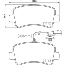 Hella Bremsbelagsatz, Scheibenbremse 8db355015301 f&uuml;r Vaughall INFINITI NISSAN RENAULT TRUCKS SAMSUNG