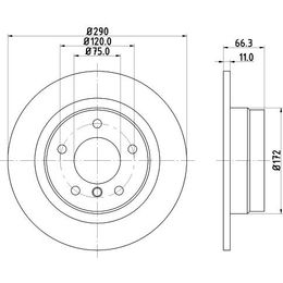 Hella Bremsscheibe 8dd355129731 290mm 11mm f&uuml;r BMW