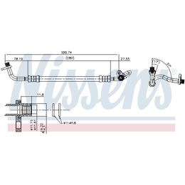 NISSENS Hochdruckleitung, Klimaanlage 848966 f&uuml;r Fiat TOYOTA Peugeot