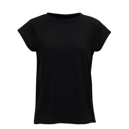 Kurzarmhemd LIBERT&Eacute; ESSENTIEL "Libert&eacute; Essentiel T-shirt ALMA", Damen, Gr. L/XL, schwarz, Obermaterial: 90% Polyester, 10% Elasthan, Hemden
