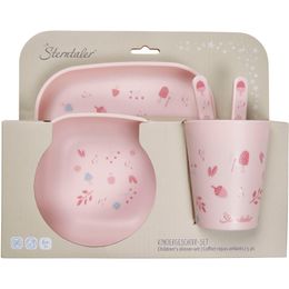 Kindergeschirr-Set Sterntaler "Hase Hanni, eckig", Kinder, Gr. 5 Stk., rosa (quarzrosa), Polypropylen, Motiv, Geschirr-Sets