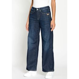 Weite Jeans Gang "94CARLOTTA", Damen, Gr. 33, N-Gr, blau (schwarz summer), Denim/Jeans, Obermaterial: 88% Baumwolle, 8% Elastomultiester, 4% Elasthan, weit bodenlang, Jeans, weiter Fit im bodenlangen Palazzo-Style