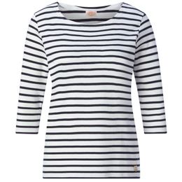 Armor lux Damen-Shirt Dreiviertelarm L Wei&szlig;-Marine